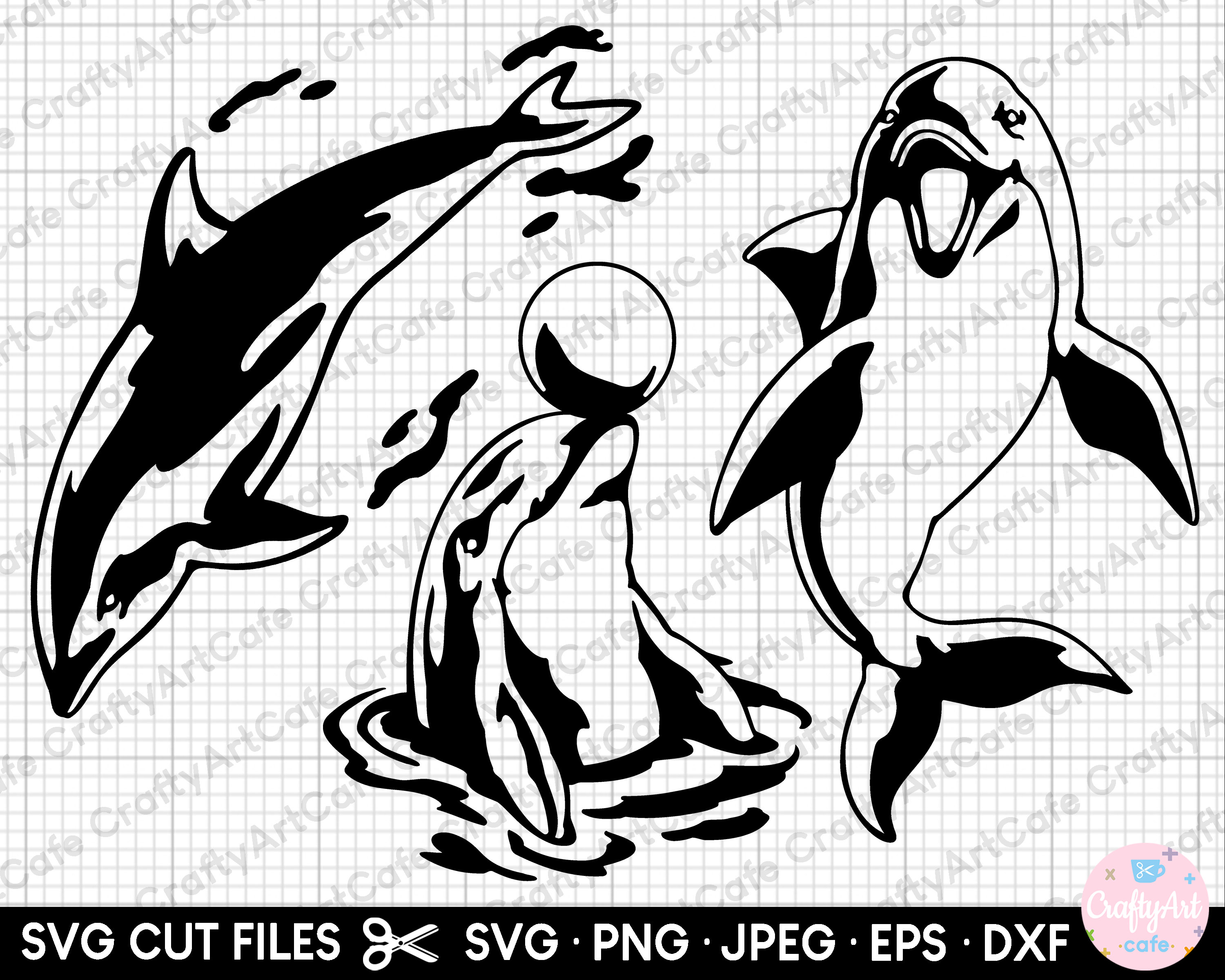 Dolphin Svg Png Eps Dxf Clipart Dolphin Vector Silhouette Free ...