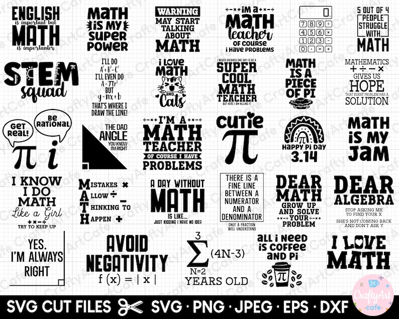 Math Svg Bundle Math Teacher Svg Bundle Math Student Svg - Etsy