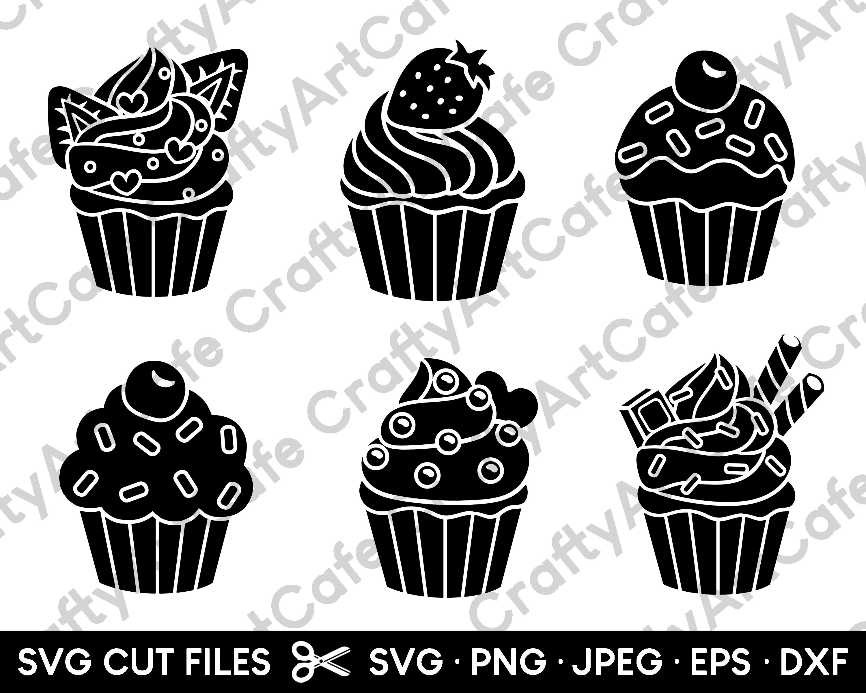 Cupcake Silhouette Svg Cupcake Png Cupcake Cut File Commercial Use - Etsy