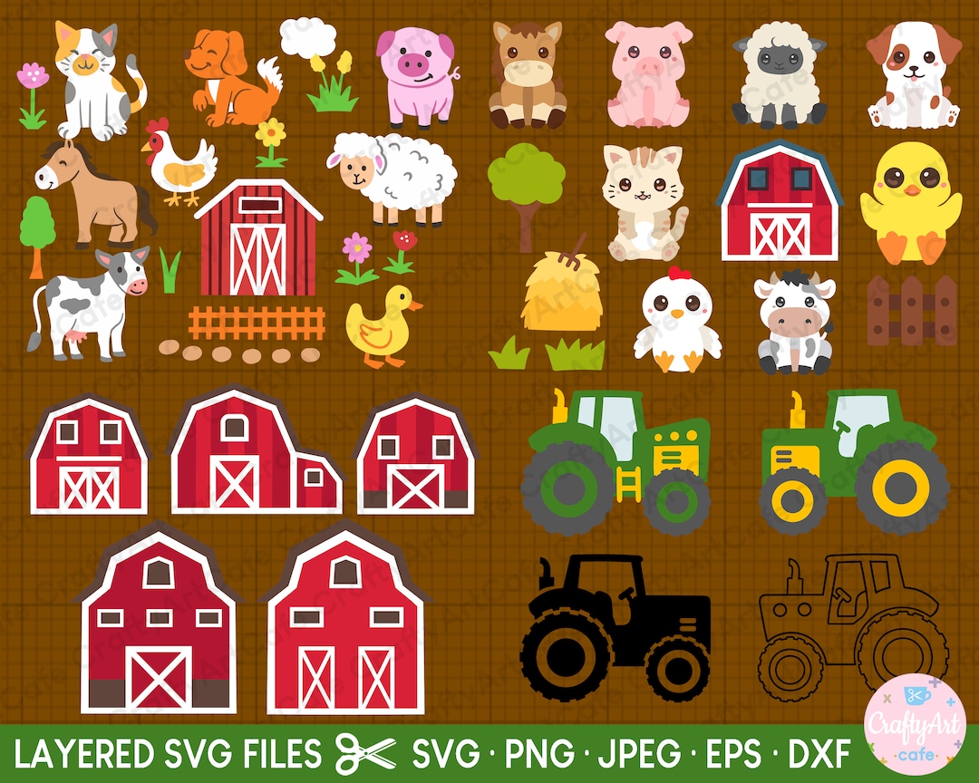 Farm Animals Svg Bundle Farm Animals Png Bundle Farm Svg Files Cricut ...