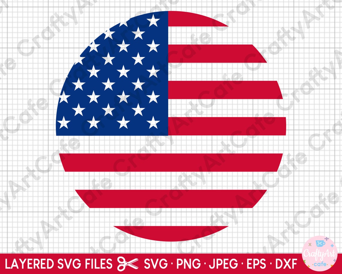 American Flag Svg Round Circle Us Flag Usa Flag - Etsy