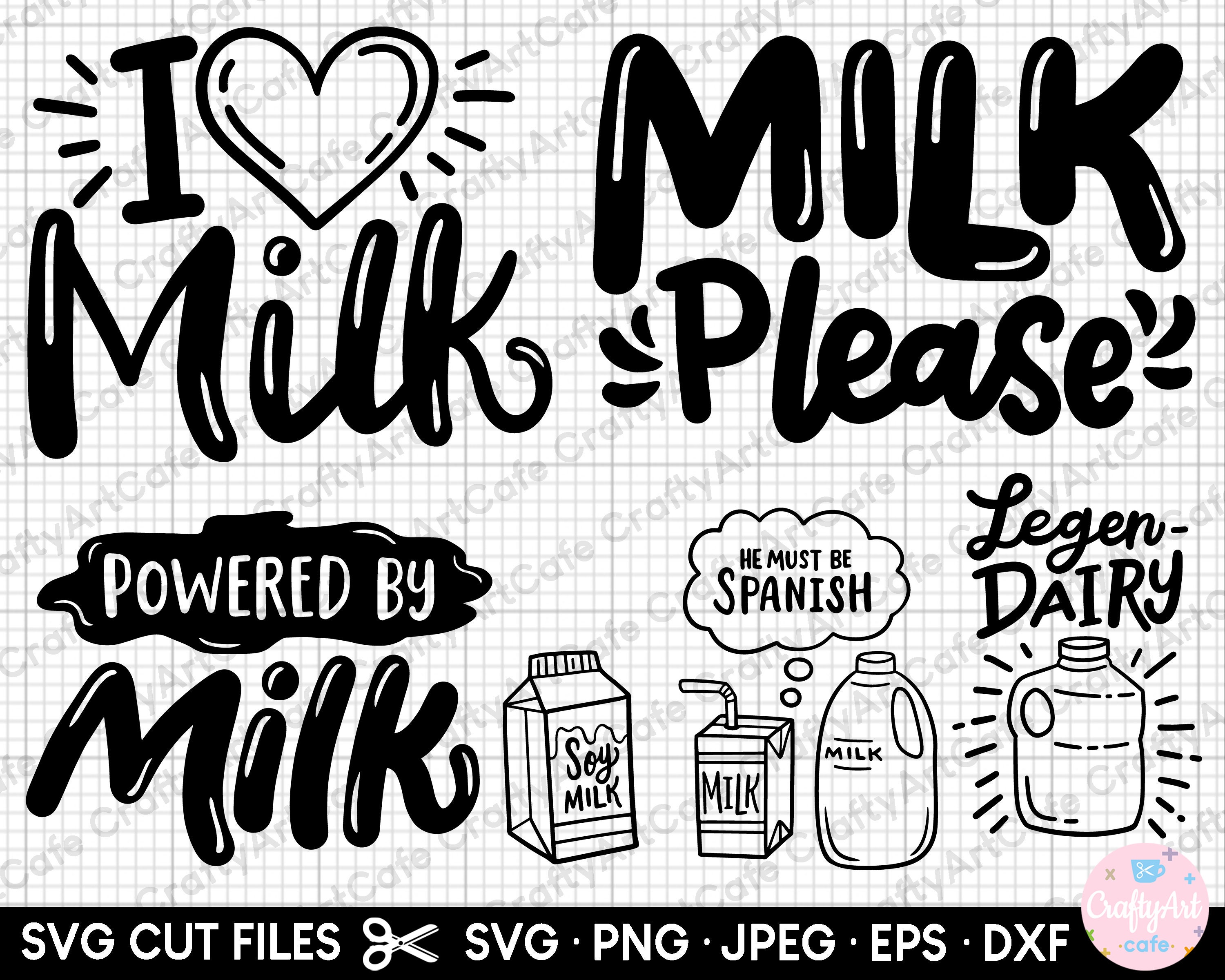 Milk Svg Bundle Cricut Free Commercial Use Milk Png Bundle Milk Eps Dxf ...