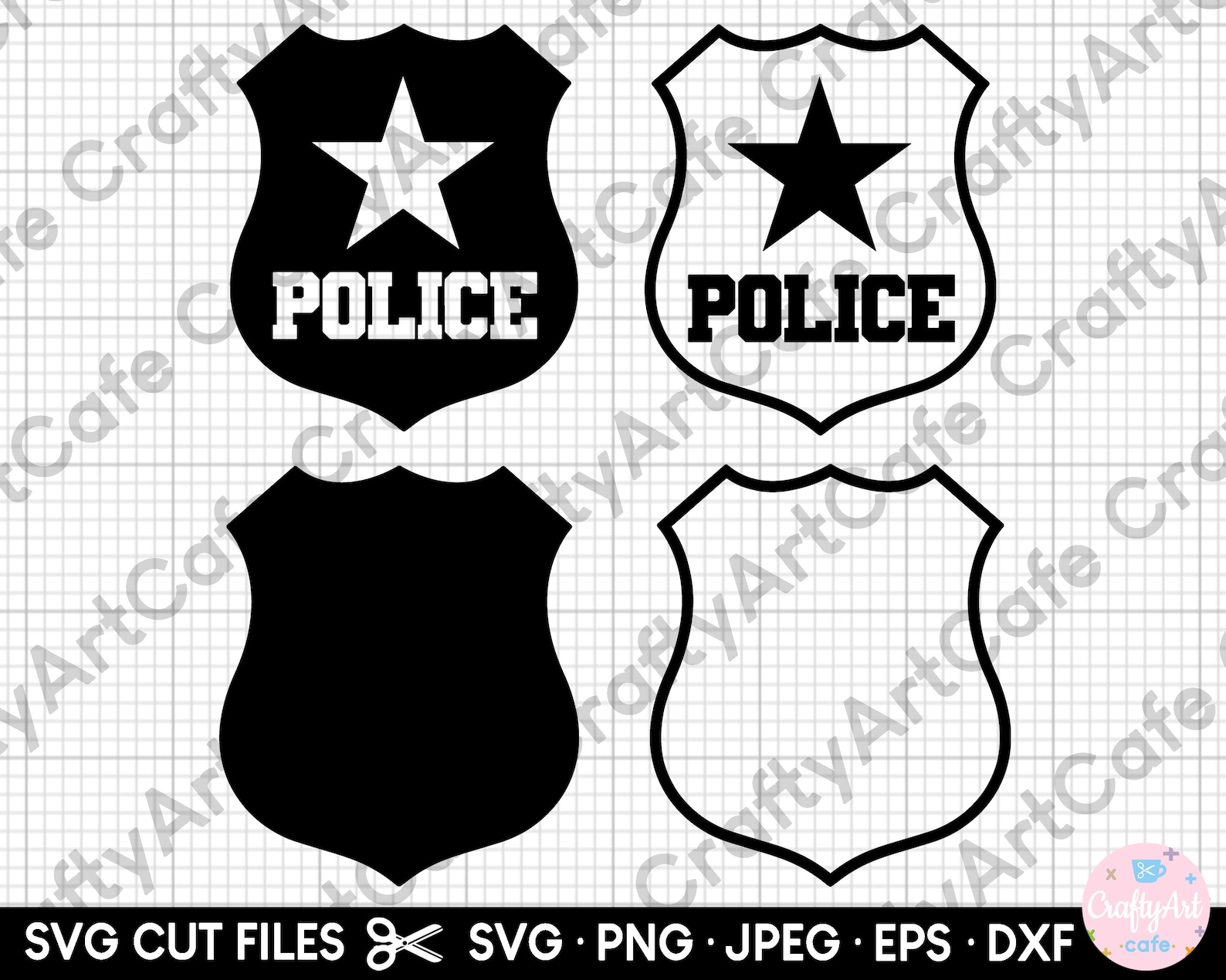 Police Badge Svg Bundle Cut Files for Cricut Png Clipart - Etsy