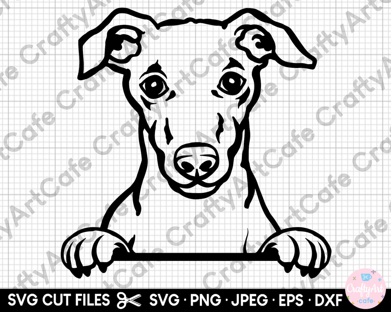 Whippet Peeking Svg - Etsy