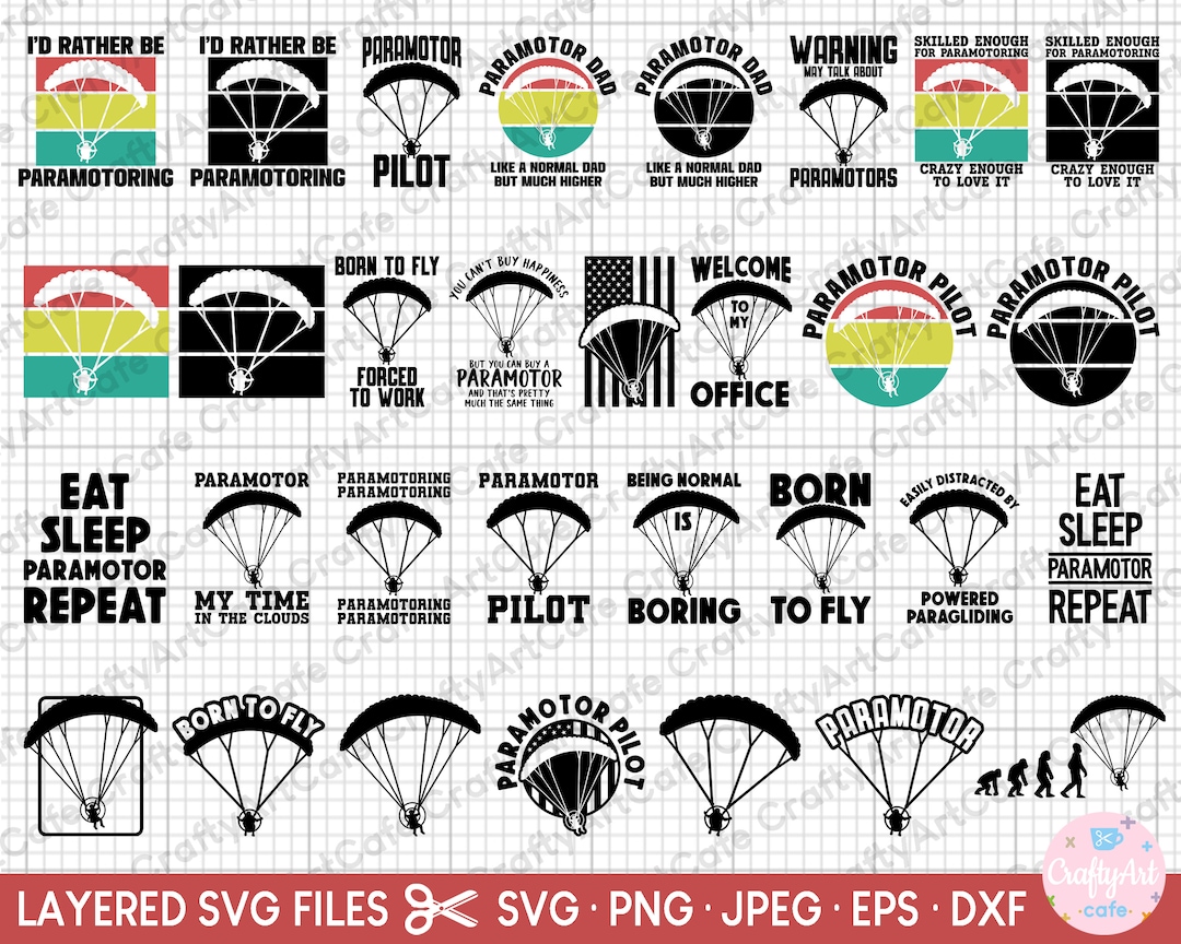 Paramotor Svg, Paramotor Png, Paramotor Pilot Svg Png Bundle Cricut Cut ...