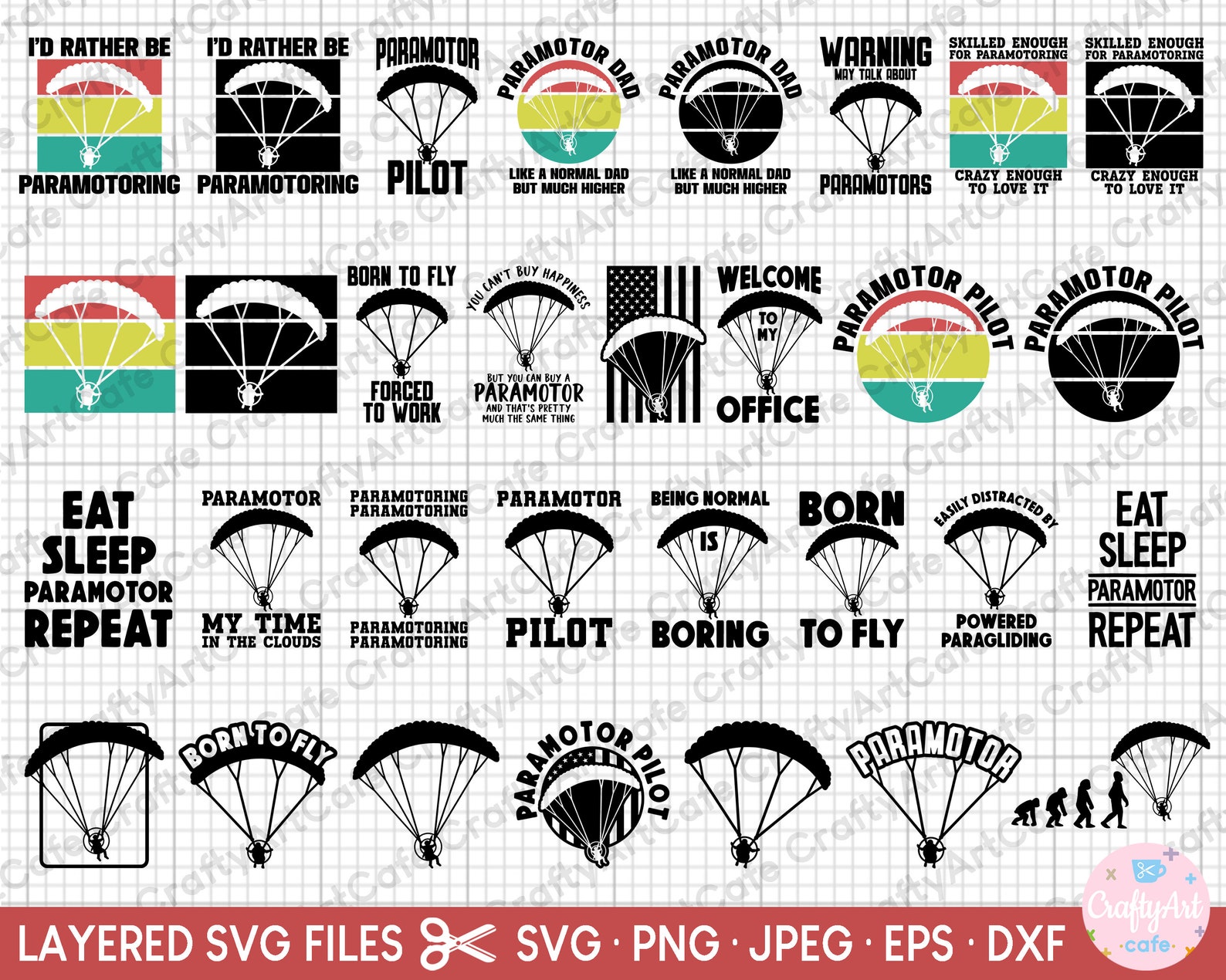 Paramotor Svg, Paramotor Png, Paramotor Pilot Svg Png Bundle Cricut Cut ...
