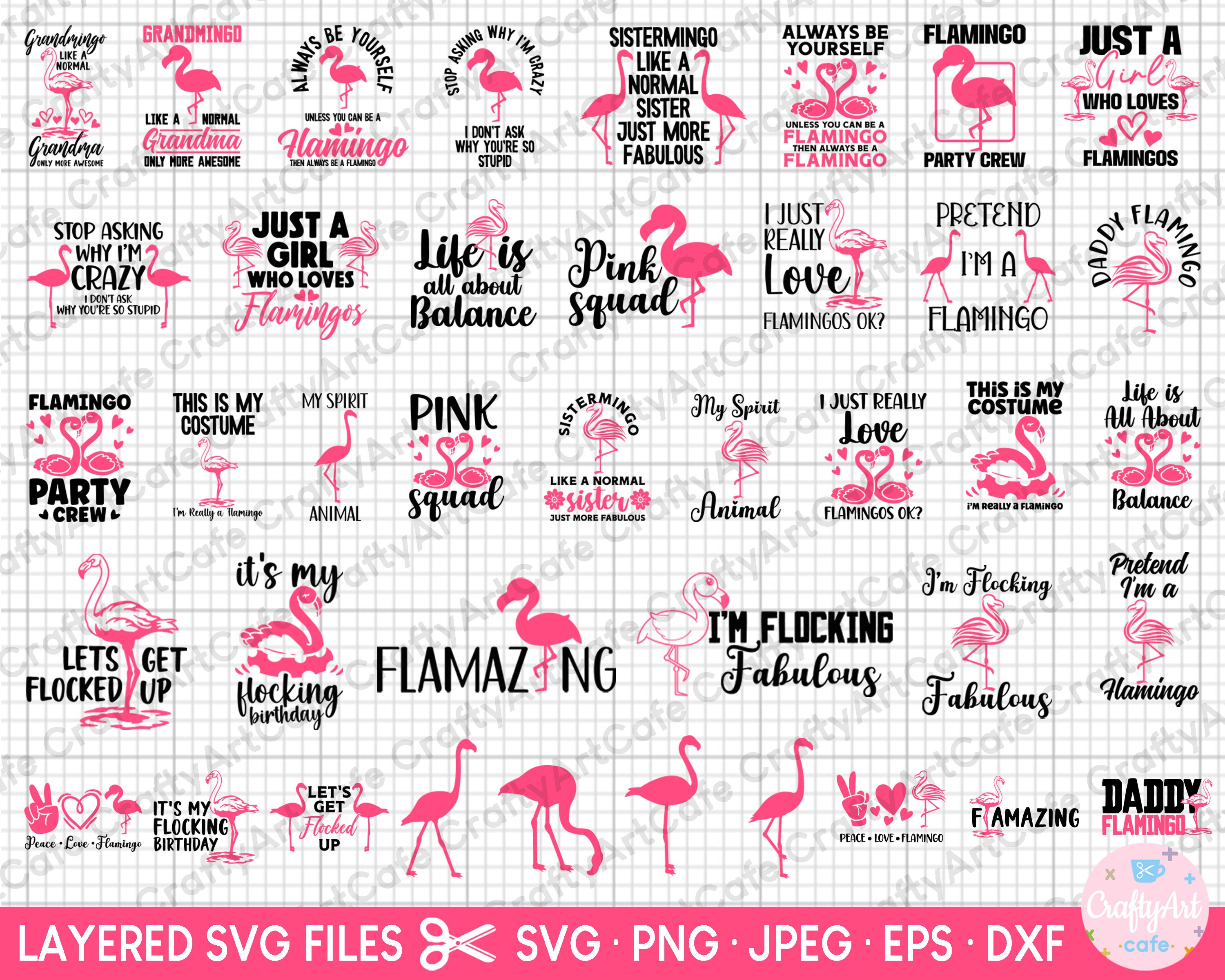 Flamingo Svg Bundle Cricut Cut File Cutting File Flamingo Png - Etsy ...