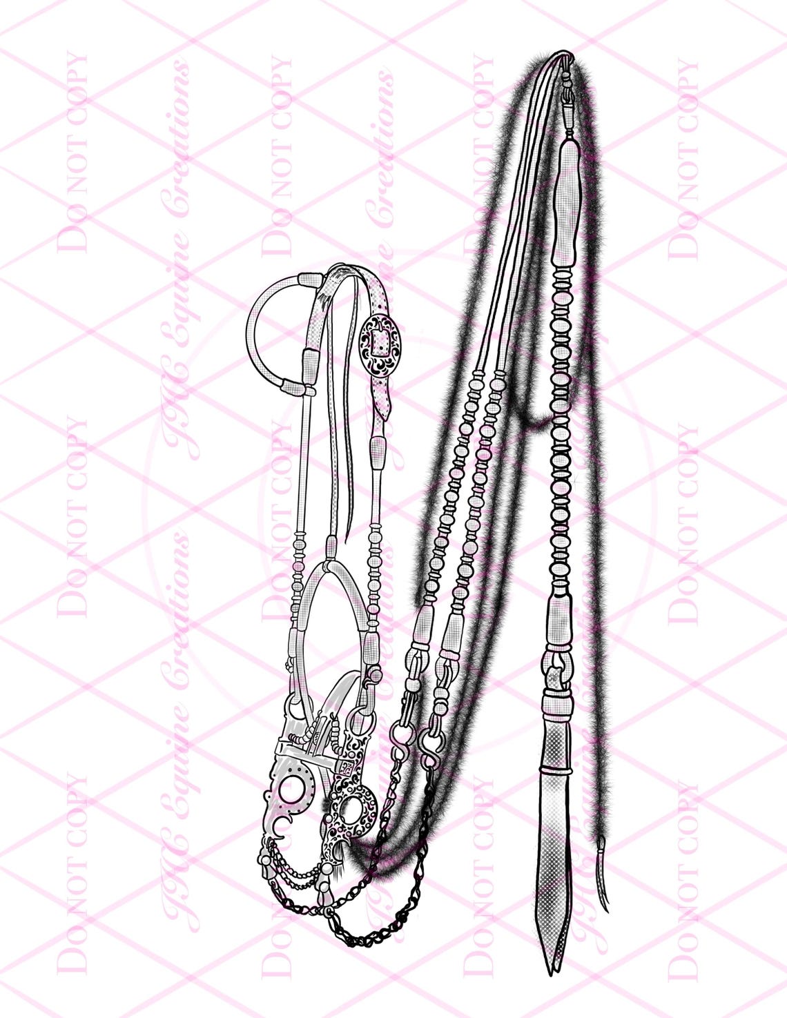 Bridle Bit Two Rein Sublimation PNG Digital Download Santa Barbara ...