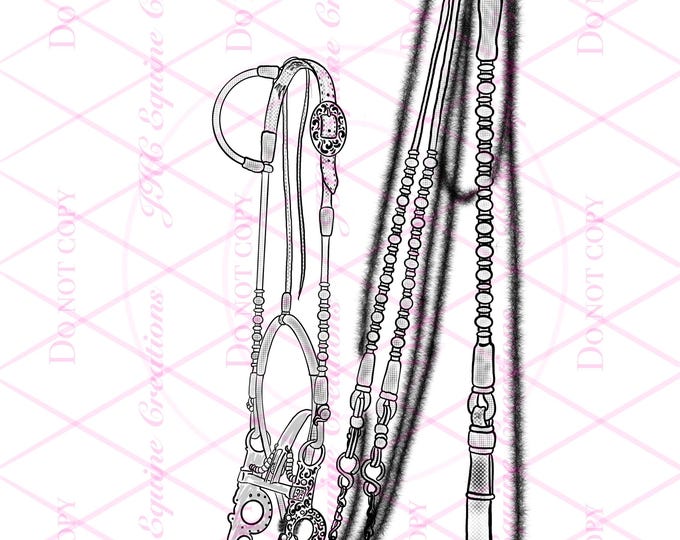Bridle Bit Two Rein Sublimation PNG Digital Download Santa Barbara ...
