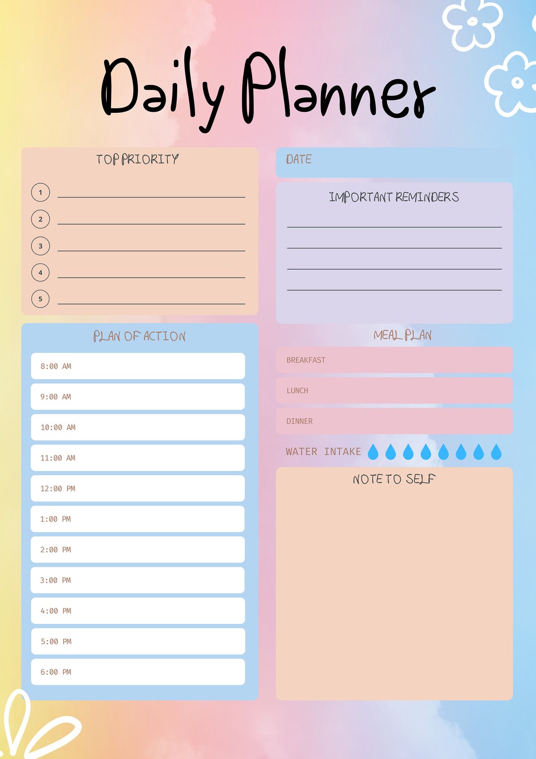 Cloudy Rainbow 'to Do List' - Etsy
