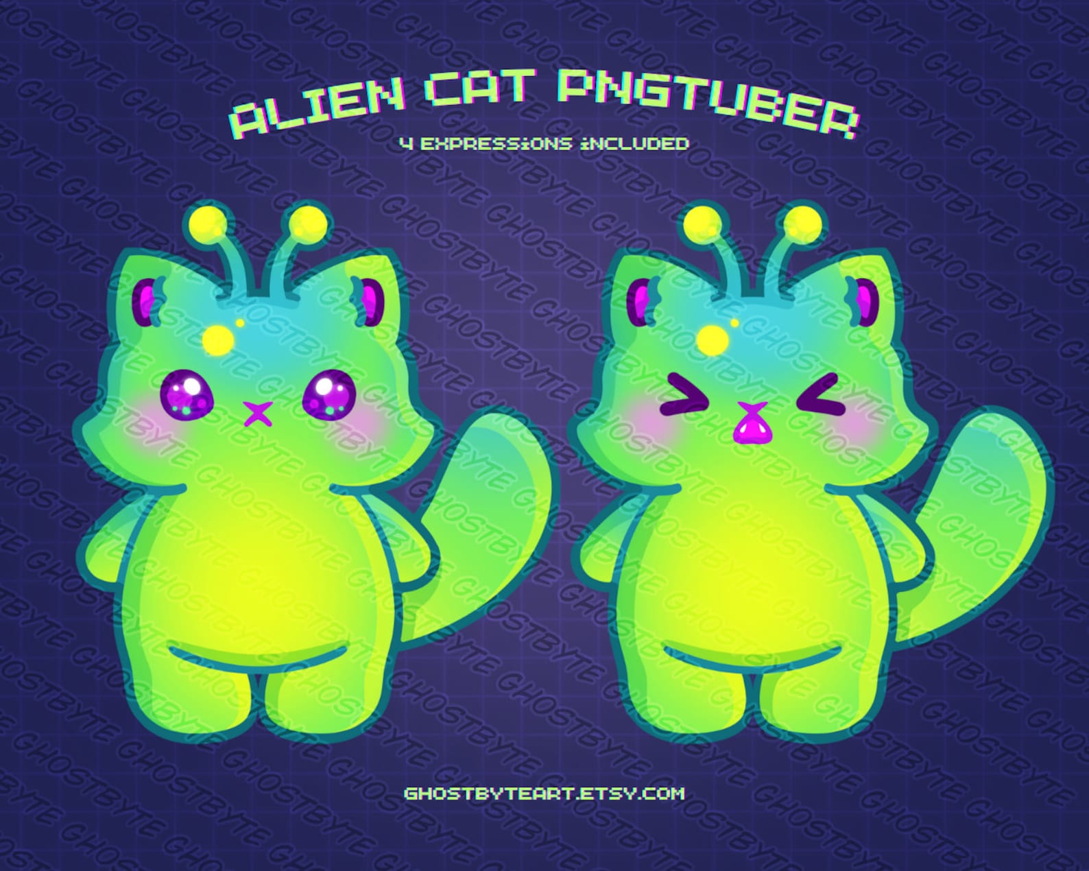 Alien Cat Pngtuber: Streaming Avatar (PNG) - Etsy