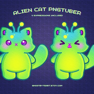 Alien Cat Pngtuber: Streaming Avatar (PNG) - Etsy