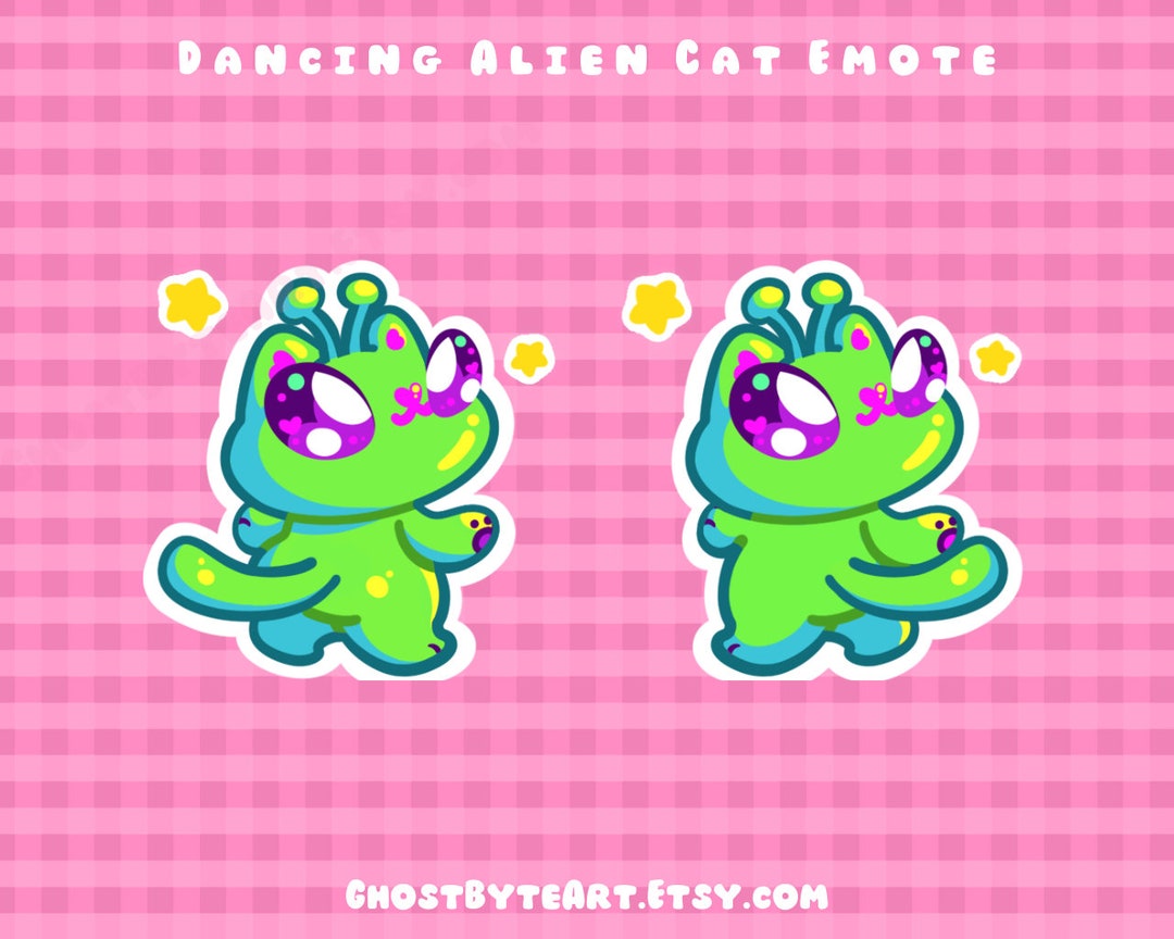 Dancing Alien Cat Emote | Gamer Girl Emotes for Streaming - Etsy