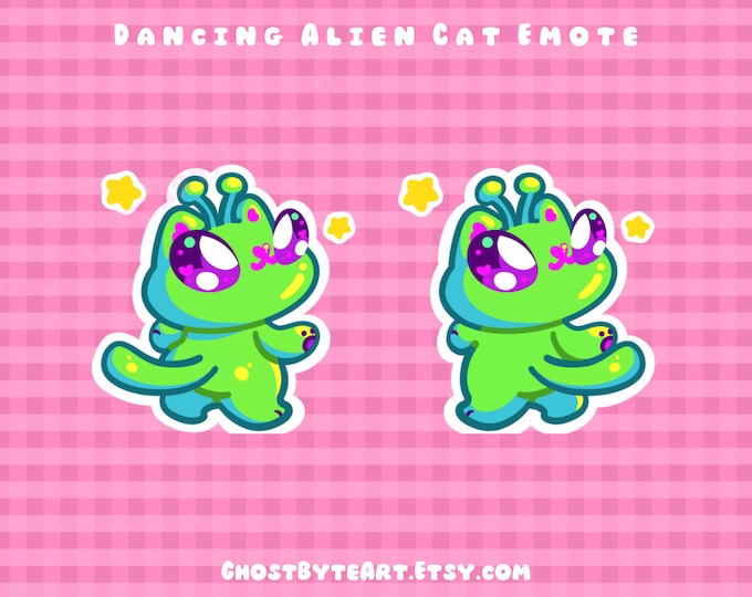 Dancing Alien Cat Emote | Gamer Girl Emotes for Streaming - Etsy