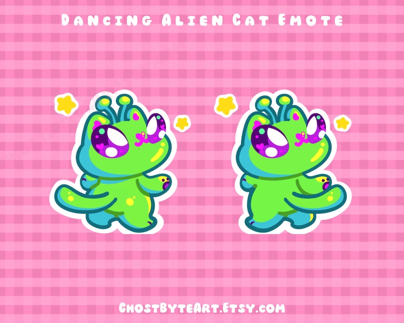 Dancing Alien Cat Emote | Gamer Girl Emotes for Streaming - Etsy