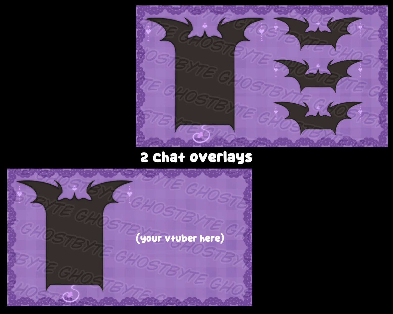 Cat Bat Goth Stream Overlay for Twitch! | Transitions, Overlays and ...