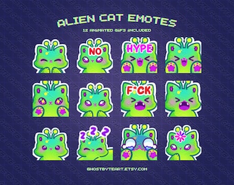 Dancing Alien Cat Emote | Gamer Girl Emotes for Streaming - Etsy
