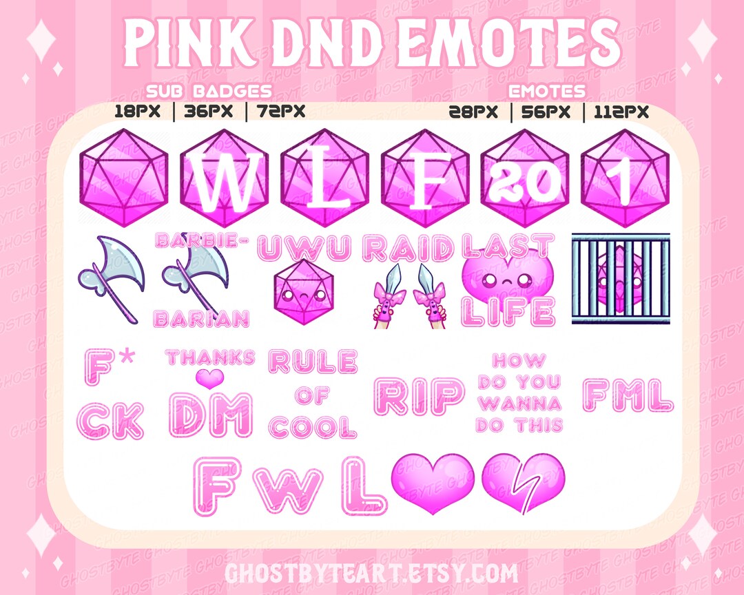 DND Emotes Streaming Pack for Twitch - Etsy