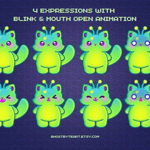 Alien Cat Pngtuber: Streaming Avatar (PNG) - Etsy