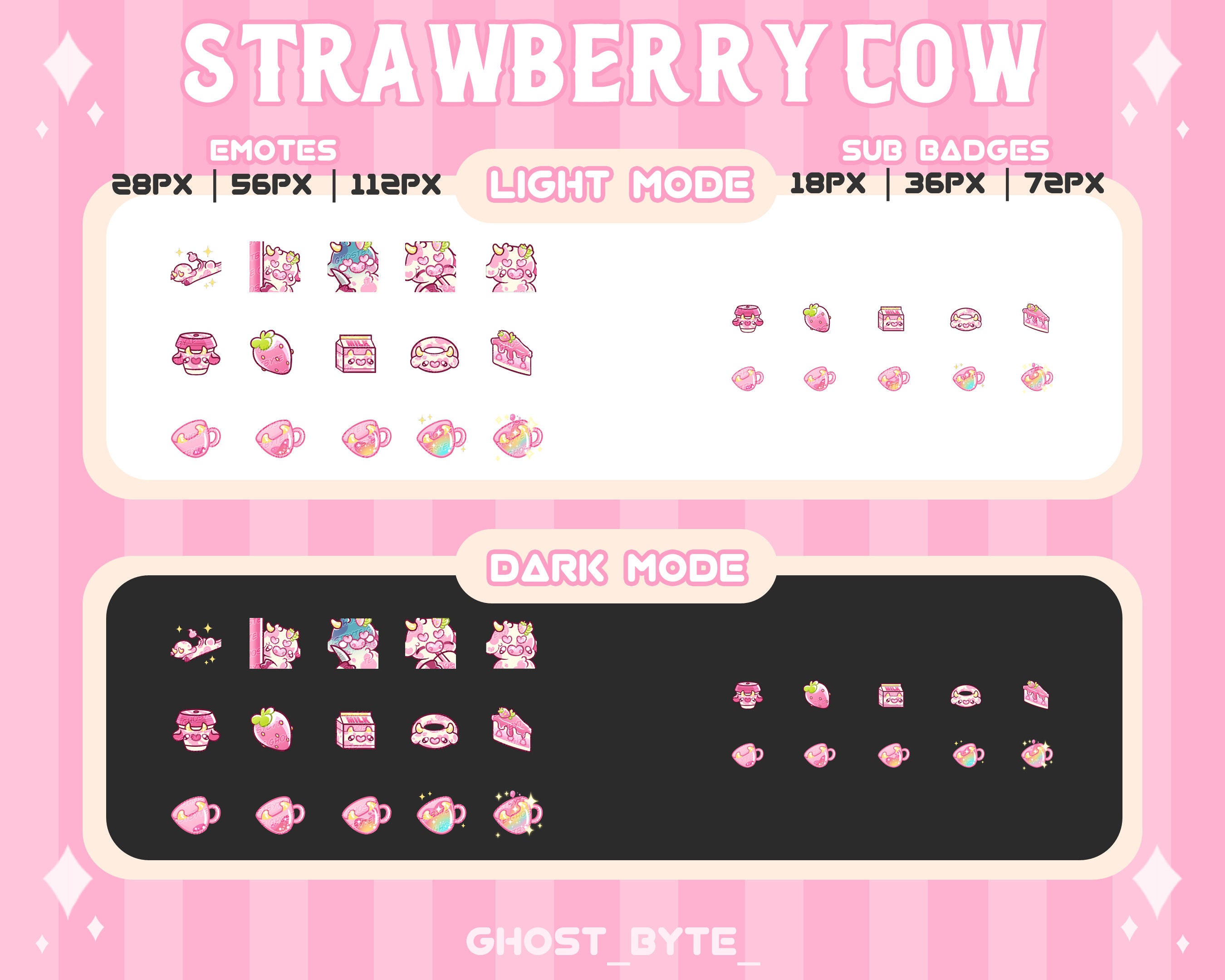 Strawberry & Chocolate Cow Emote Pack Sub Badges Twitch Discord Youtube ... Strawberry & Chocolate Cow Emote Pack Sub Badges Twitch Discord Youtube ...