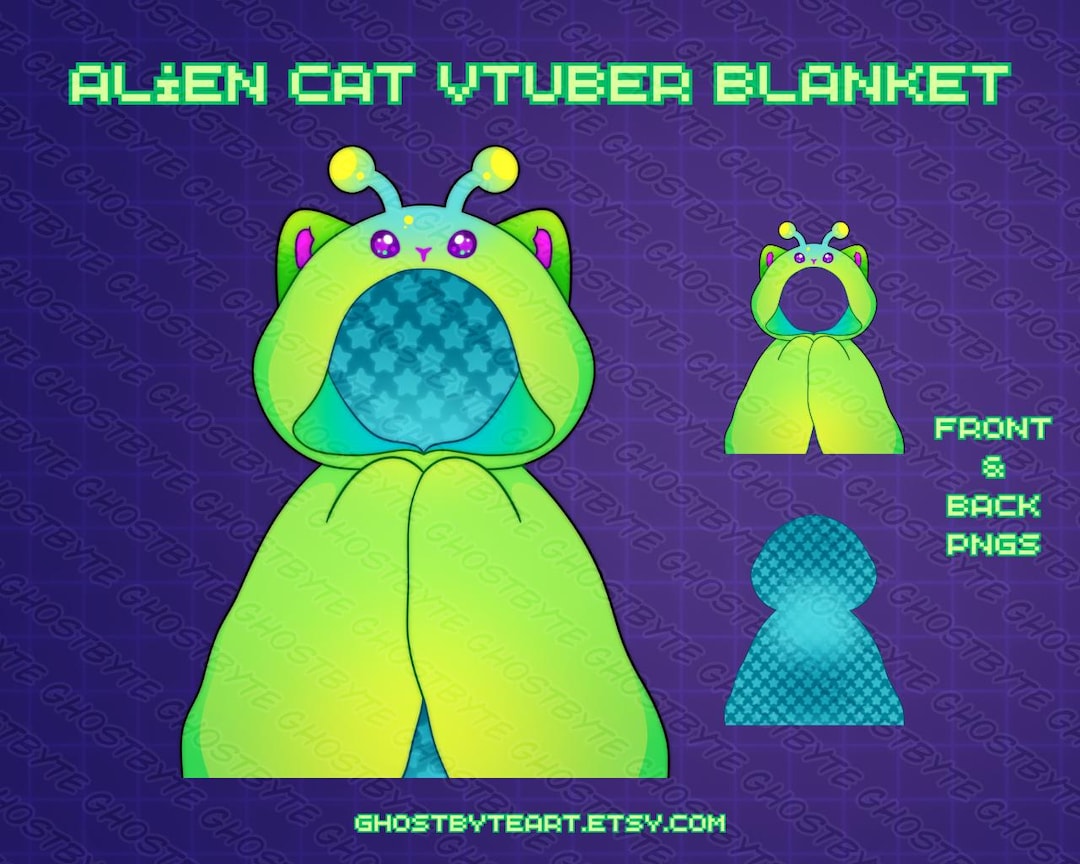 Alien Cat Vtuber Blanket | Pngtuber & Vtuber Assets for Streaming | NOT ...