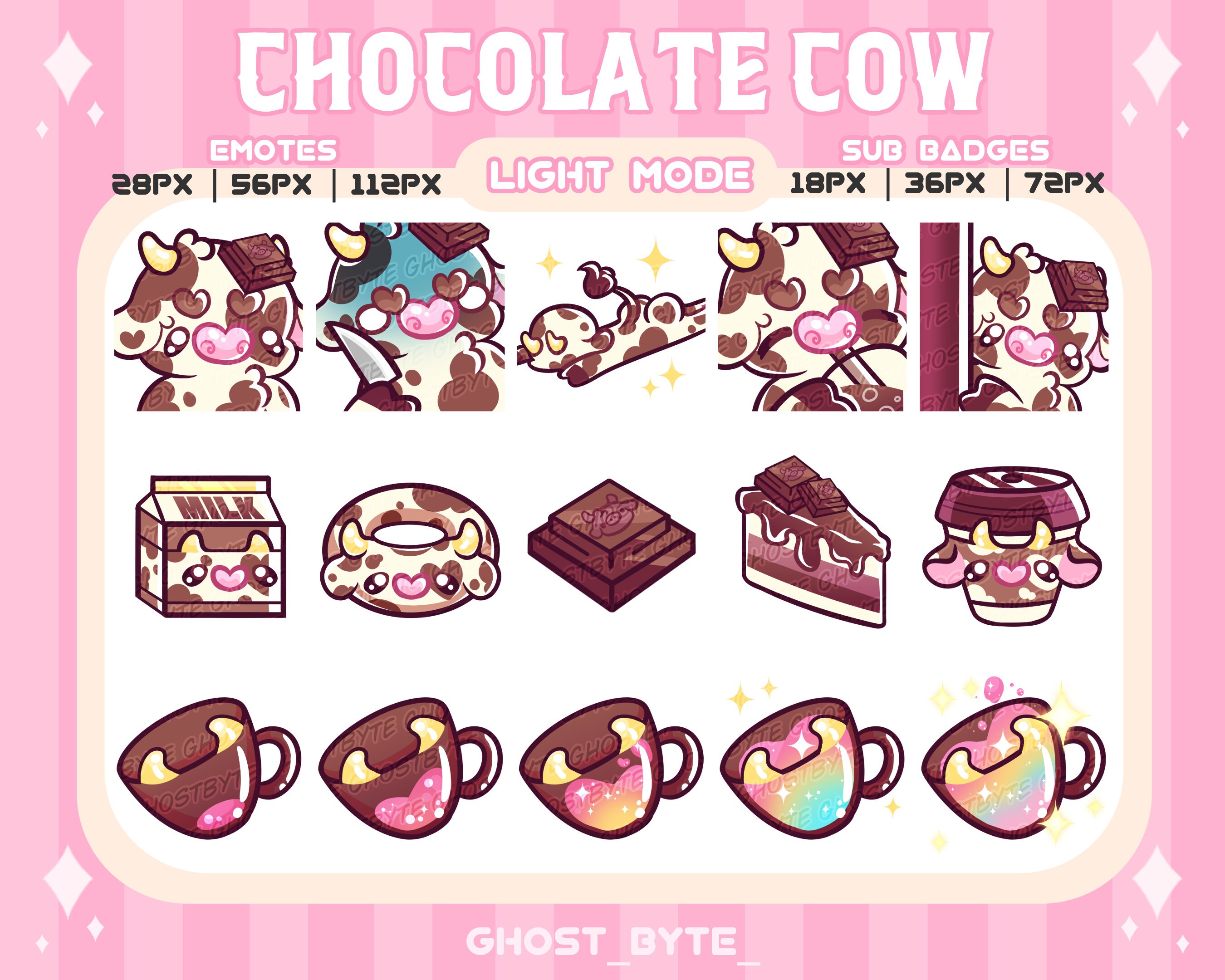 Strawberry & Chocolate Cow Emote Pack Sub Badges Twitch Discord Youtube ... Strawberry & Chocolate Cow Emote Pack Sub Badges Twitch Discord Youtube ...