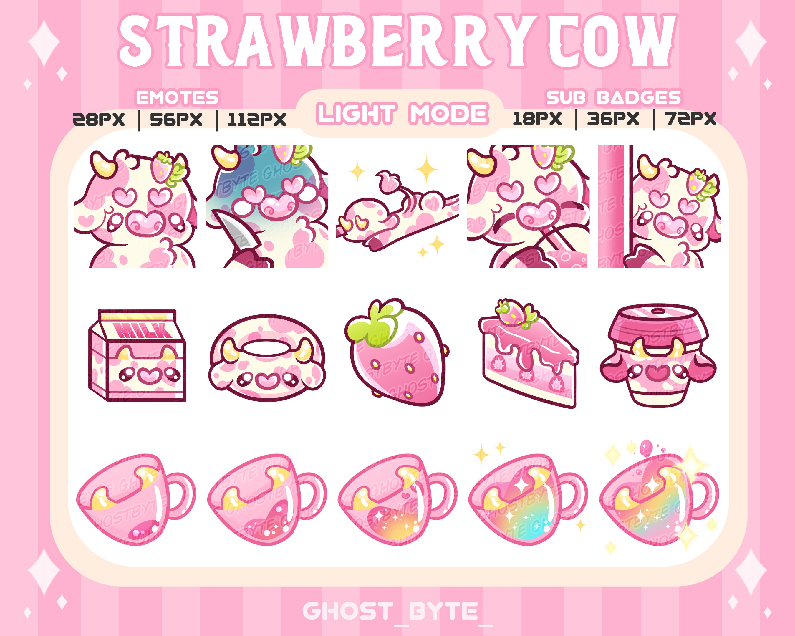 Strawberry & Chocolate Cow Emote Pack Sub Badges Twitch Discord Youtube ... Strawberry & Chocolate Cow Emote Pack Sub Badges Twitch Discord Youtube ...