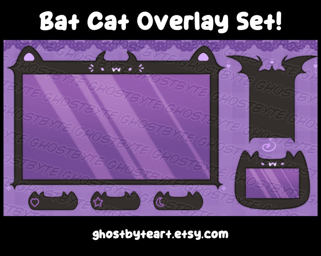 Cat Bat Goth Stream Overlay for Twitch! | Transitions, Overlays and ...