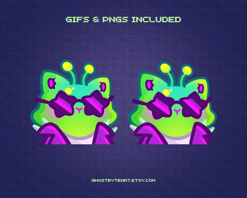 Cool Kitty Alien Cat Emote | Gamer Girl Emotes for Streaming - Etsy