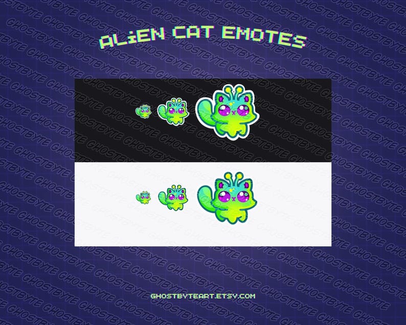 Alien Cat Emotes | Gamer Girl Emotes for Streaming - Etsy