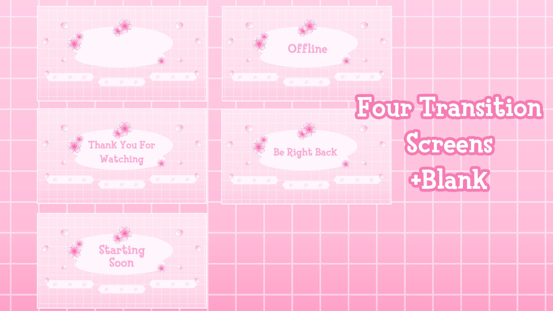 Animal Crossing ACNH Sakura Pink Twitch Overlay Streaming Pack ...