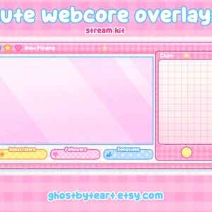 5 Cute Webcore Overlays & Panels | Streaming Pack for Twitch! - Etsy