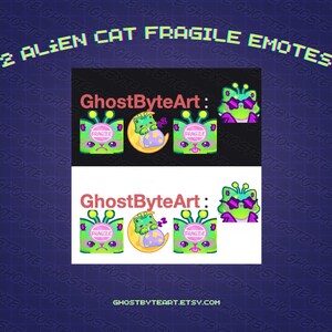 I'm Fragile!! Alien Cat Emote | Gamer Girl Emotes for Streaming - Etsy