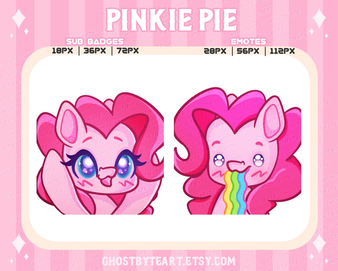 Pinkie Pie My Little Pony MLP Pink Twitch Emotes & Sub Badges Streaming ...