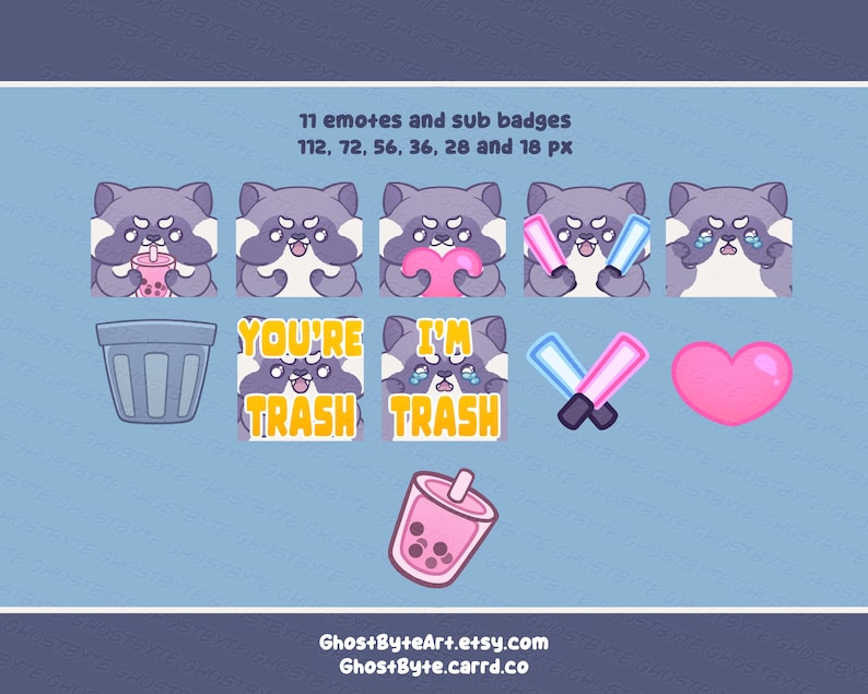 Raccoon Pngtuber, Panels, Emotes & Streaming Schedule | Streaming Pack ...
