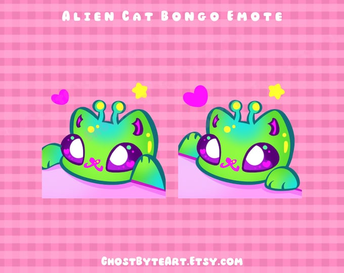 Alien Cat Bongo Cat Emote, Gamer Girl Emotes for Streaming - Etsy