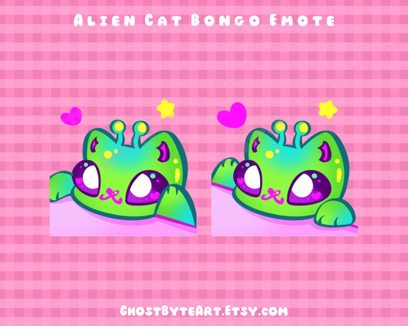 Alien Cat Bongo Cat Emote, Gamer Girl Emotes for Streaming - Etsy