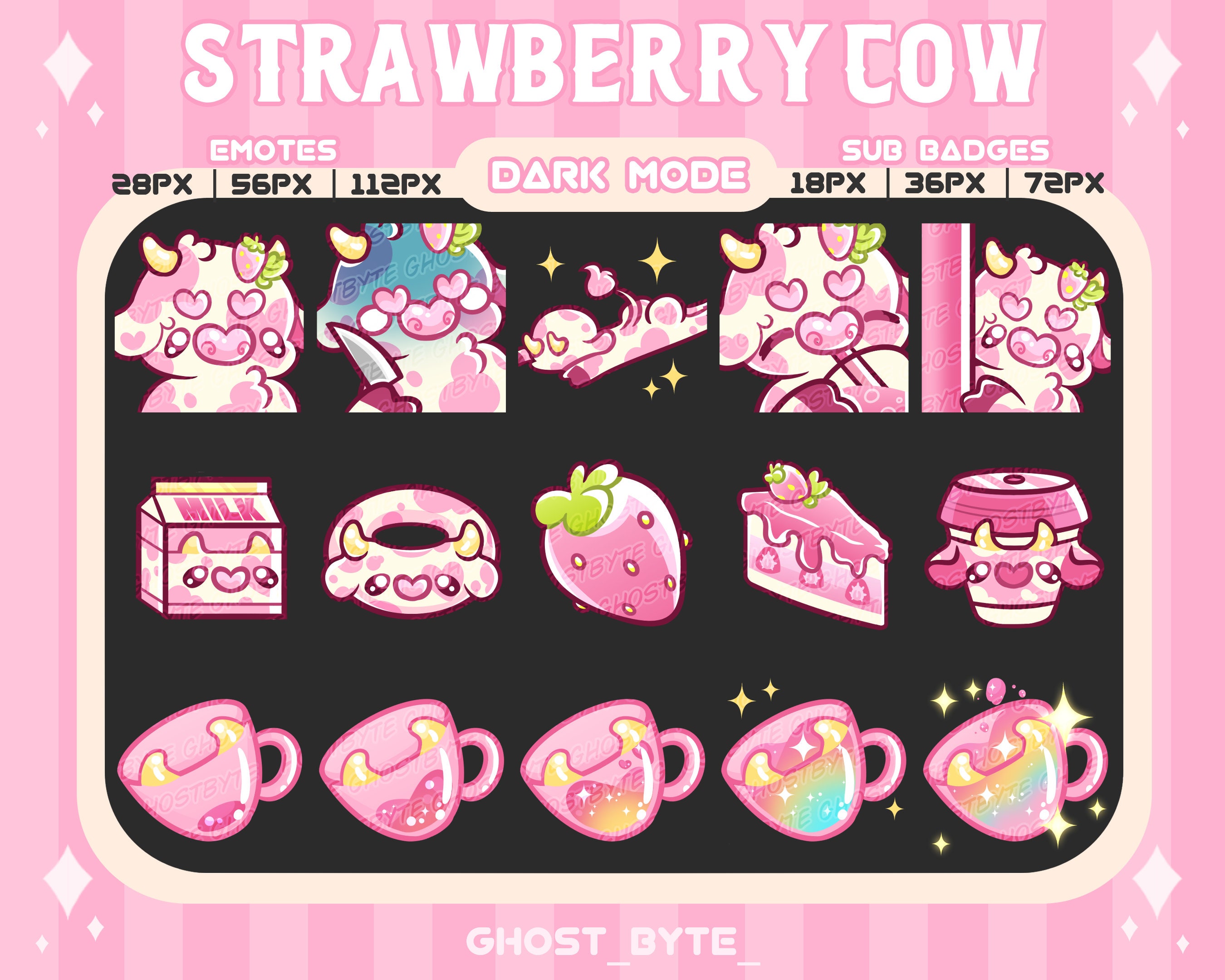 Strawberry & Chocolate Cow Emote Pack Sub Badges Twitch Discord Youtube ... Strawberry & Chocolate Cow Emote Pack Sub Badges Twitch Discord Youtube ...