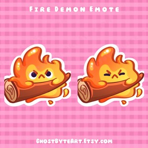 Fire Demon Emote Cozy Gamer Emotes for Streaming - Etsy