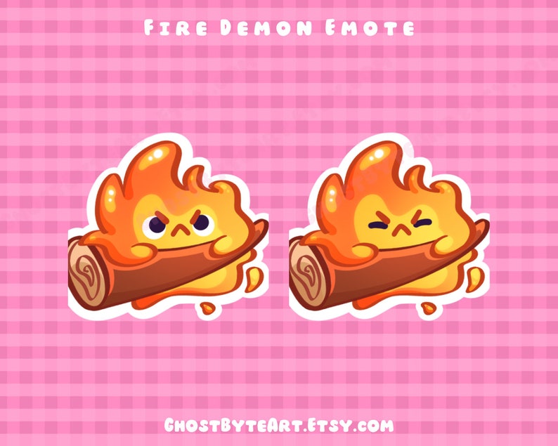Fire Demon Emote Cozy Gamer Emotes for Streaming - Etsy