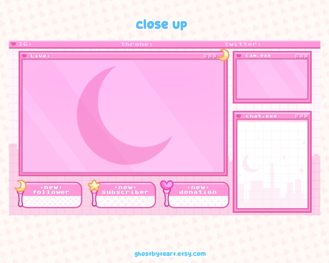 ANIMATED Pink Magical Girl Overlays & Transitions Streaming Pack for ...