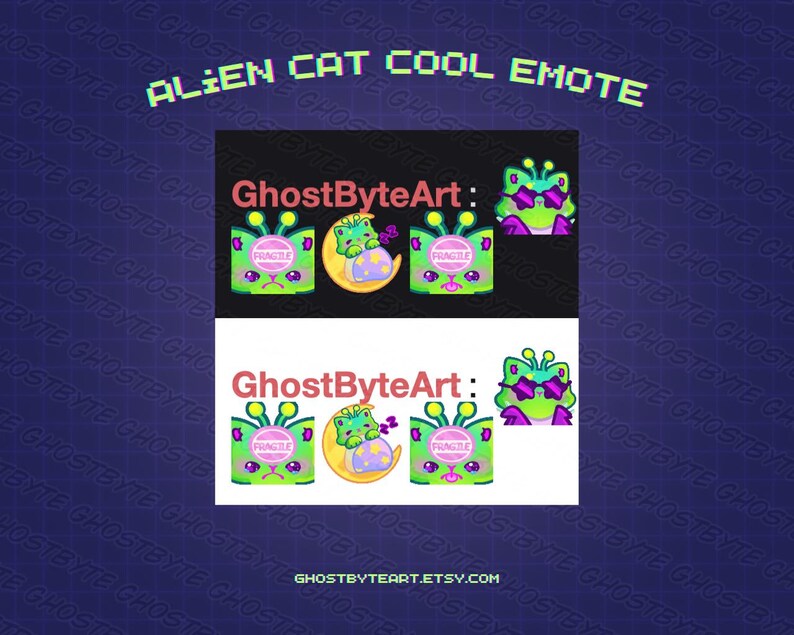 Cool Kitty Alien Cat Emote | Gamer Girl Emotes for Streaming - Etsy