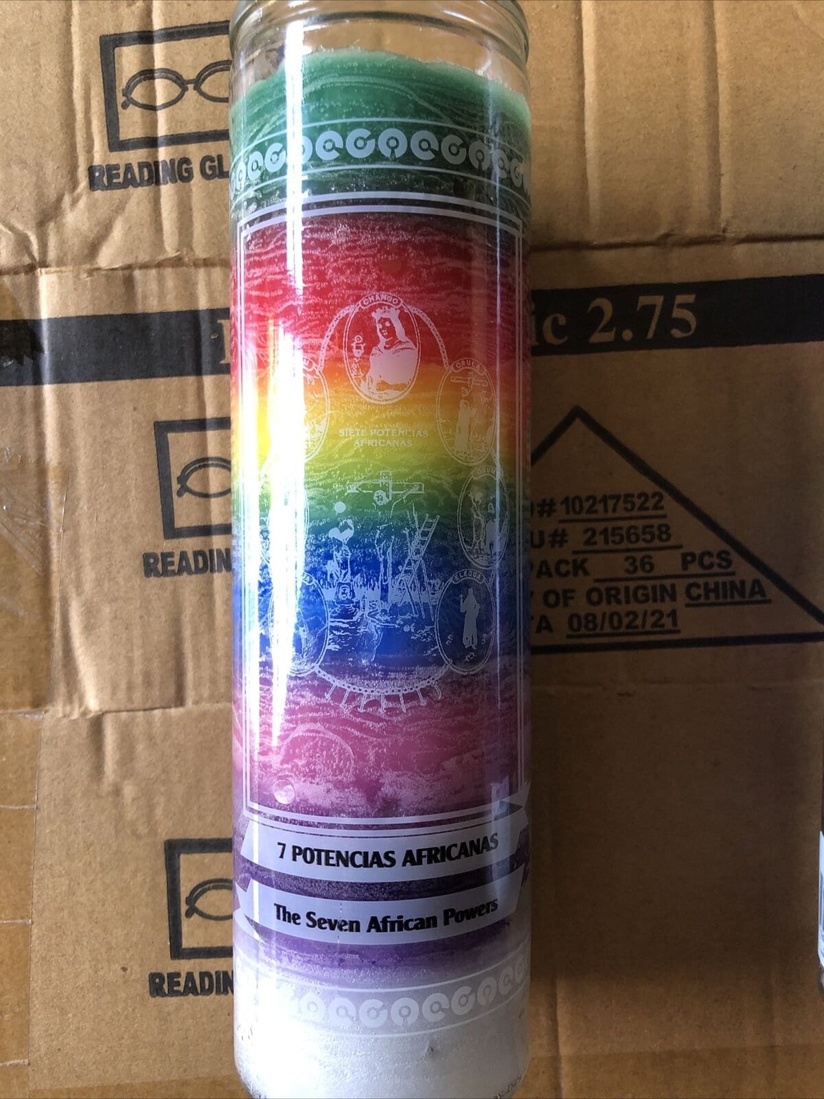 7 AFRICAN POWERS Candle 7 Colors UNSCENTED With Prayers Free Fast ...