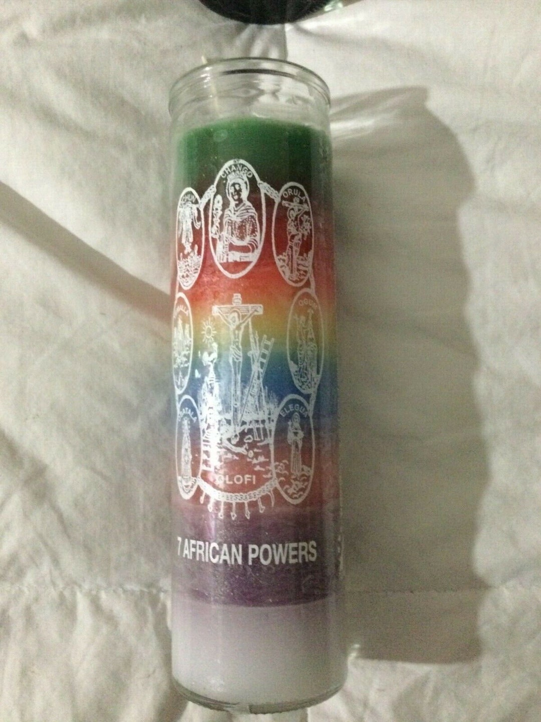 7 AFRICAN POWERS Candle 7 Colors UNSCENTED With Prayers Free Fast ...