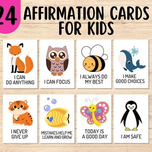 Children's Positive Affirmation Cards Printable - Etsy