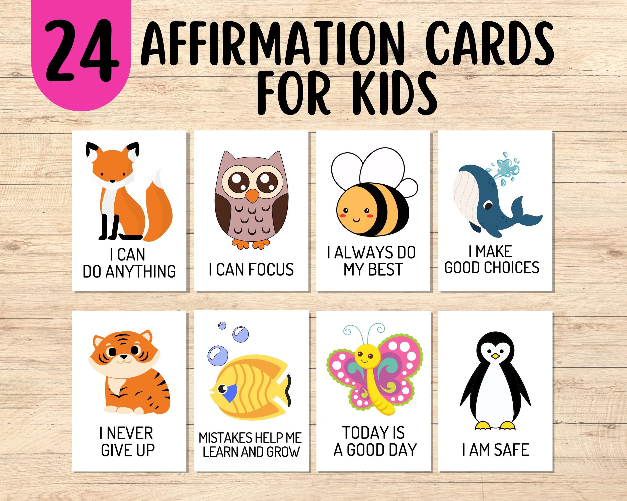 Children's Positive Affirmation Cards Printable - Etsy