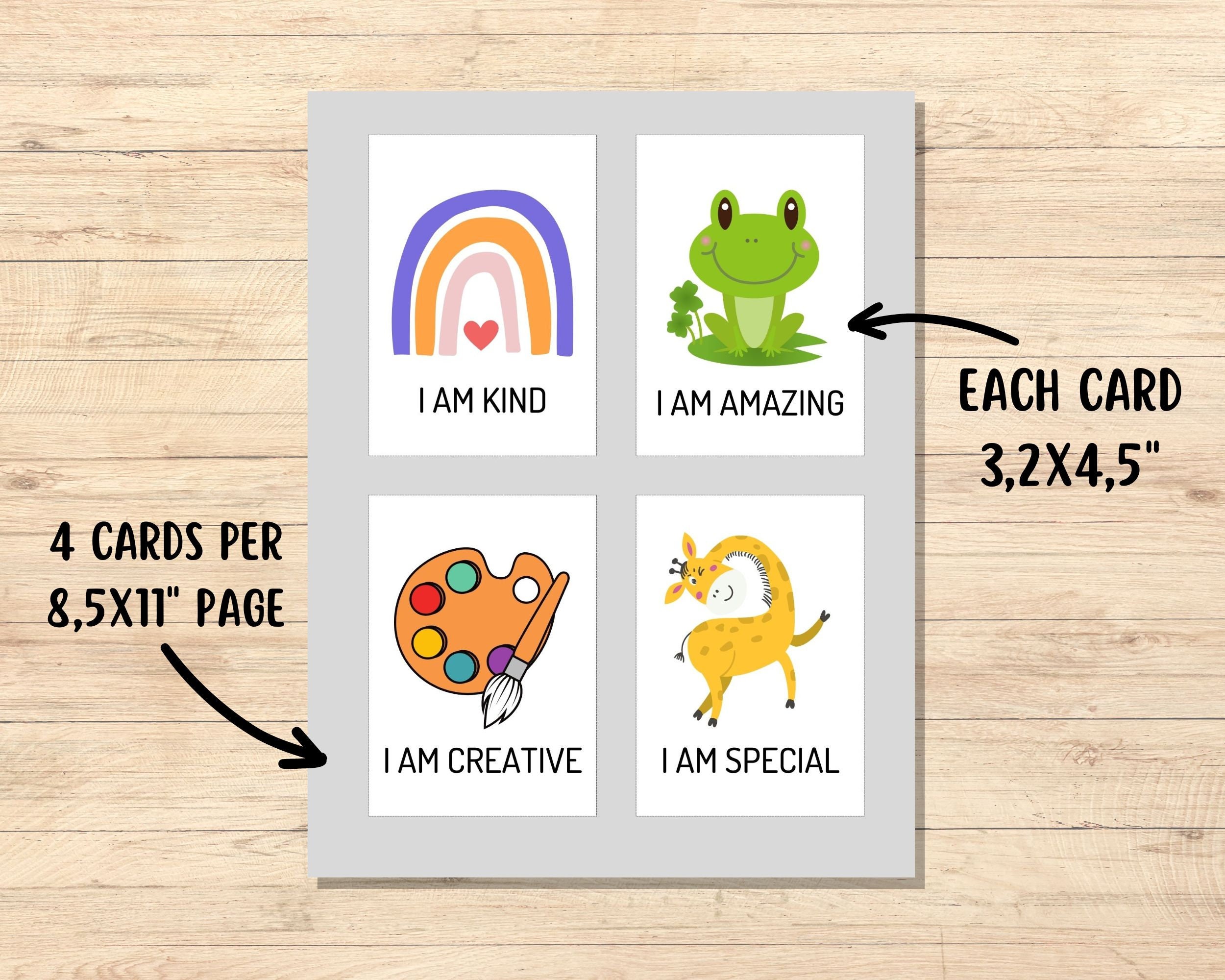 Children's Positive Affirmation Cards Printable - Etsy