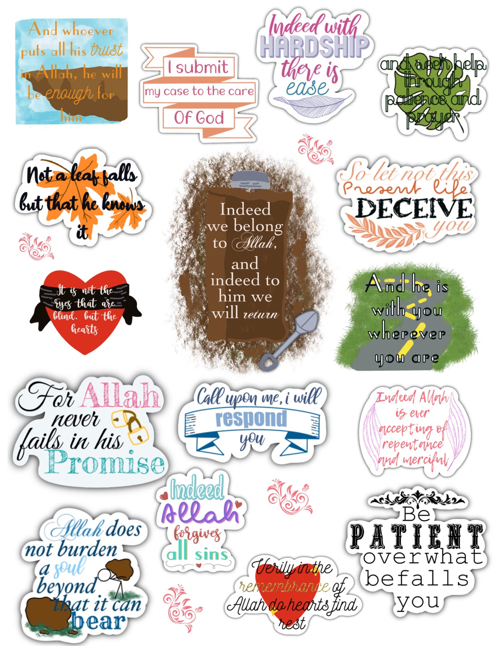 Quran Verse Stickers Precropped goodnotes Islamic Digital Stickers ...