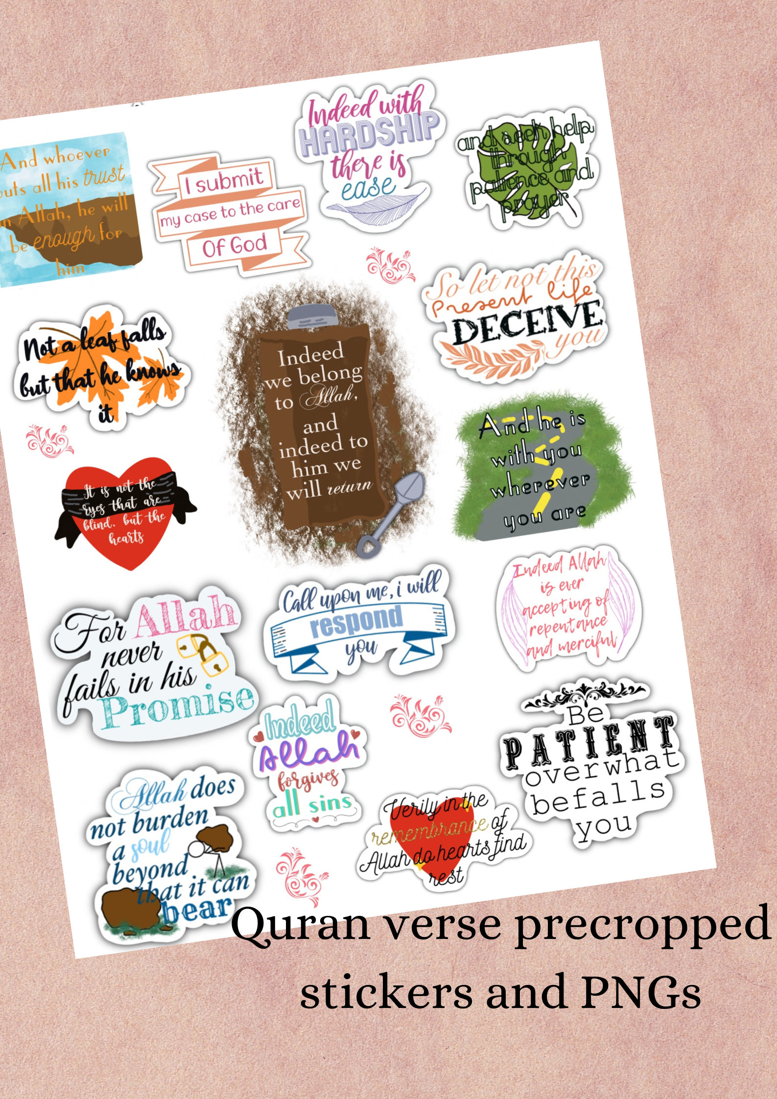 Quran Verse Stickers Precropped goodnotes Islamic Digital Stickers ...