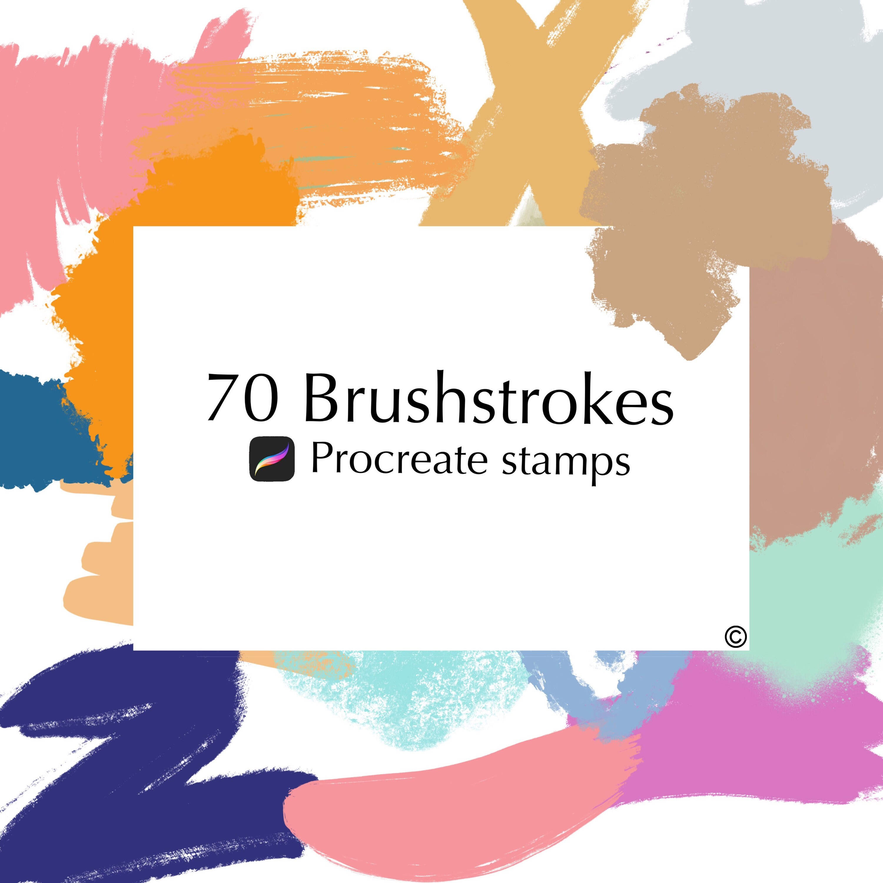 70 Brushstroke Procreate Brushes Procreate Stamps Paint Stroke Stamps ...